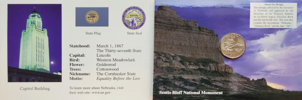 2006 P Nebraska State Quarter Coin Collector Set Volume 37 Uncirculated ...