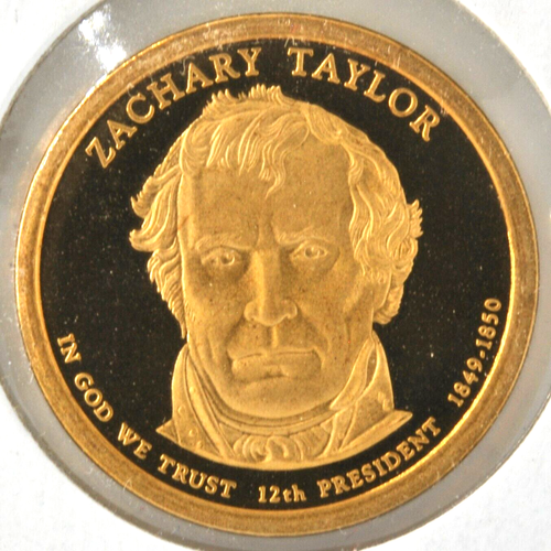 Single Zachary Taylor Face $1 Dollar Gold Proof 12th President ...
