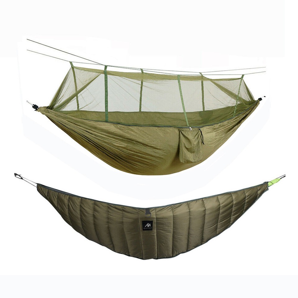 Camping Hammock With Mosquito Net Rain Fly Tarp Underquilt Cover ...