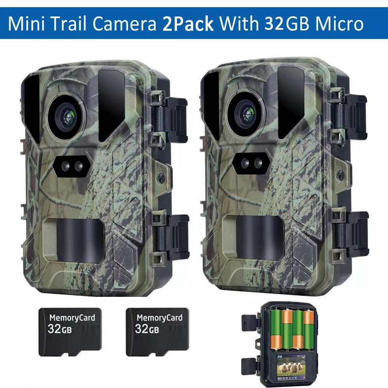 1/4 Pack Mini Trail Camera 24MP 1080P Game Hunting Motion Activated ...