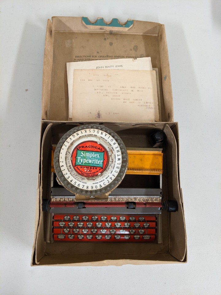 Simplex Typewriter - Antique With Original Box NEW LOW PRICE | eBay