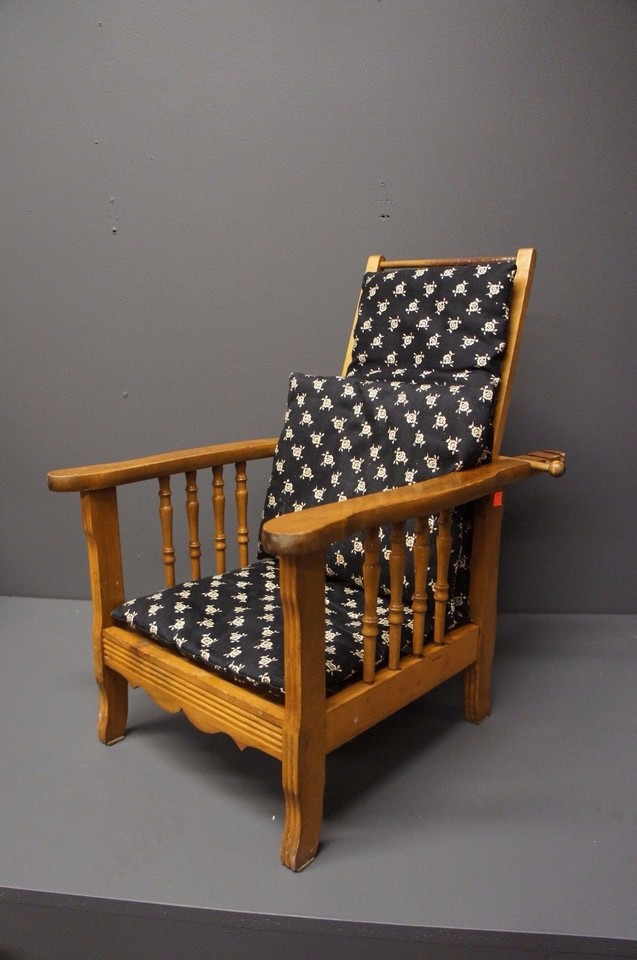 Antique Miniature Morris Adjustable Chair Oak Pine Child Seat Mission ...