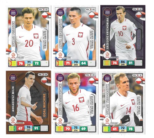PANINI ADRENALYN FIFA WC ROAD TO RUSSIA 2018, POLAND SQUAD 6 Mint Cards ...