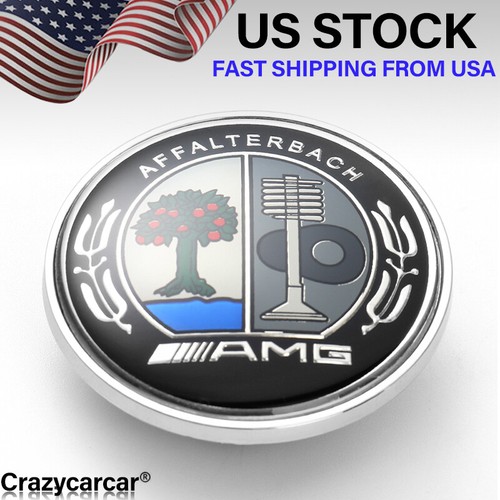 Front Hood Emblem Color Apple Tree Flat Paste Badge Decal For AMG ...