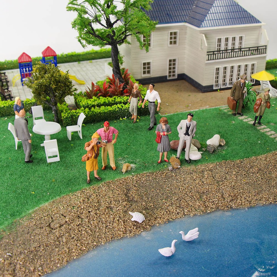30pcs Model Trains O Scale Painted Figures 1:43 Scale Standing People ...