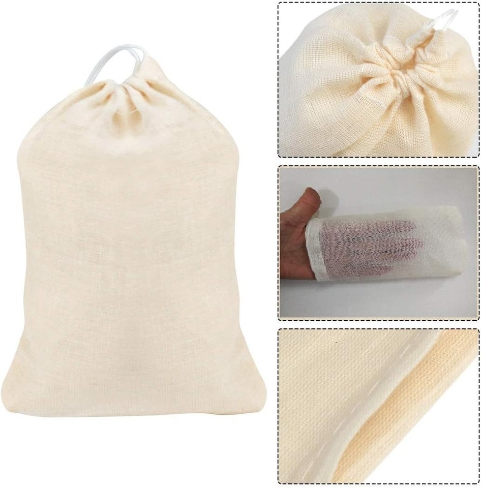 Bulk 100Pcs Natural Cotton Muslin Bags with Drawstring - Wedding ...