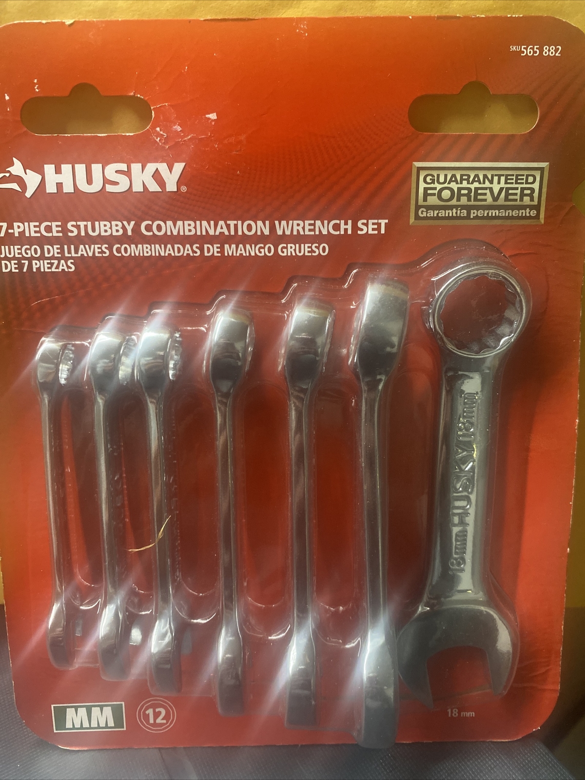 Husky 7-Piece Stubby Combination Wrench Set New In Packaging SKU 565 ...