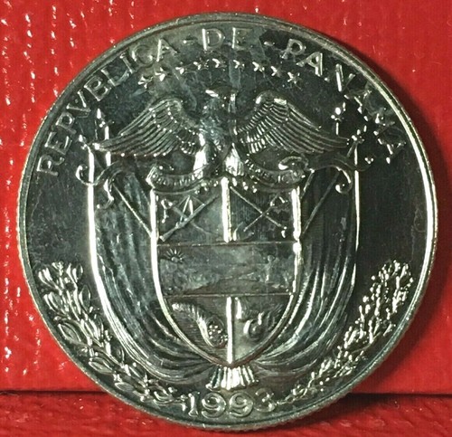 1993 REPUBLICA DE PANAMA 1/2 MEDIO BALBOA COPPER-NICKEL CLAD COPPER KM ...