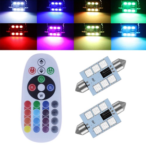 Multi-Color 211-2 212-2 578 LED Interior Map Light Bulbs RGB For Chevy ...