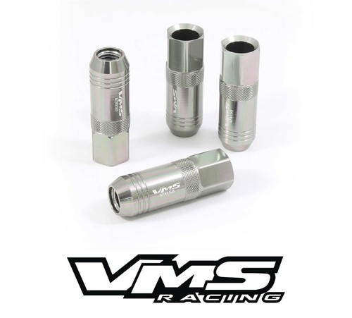 16PC VMS RACING GUNMETAL 12X1.5MM 60MM EXTENDED TUNER ALUMINUM RACING ...