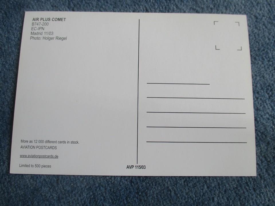 Air Plus Comet - B747-200 - Flughafen Madrid | eBay