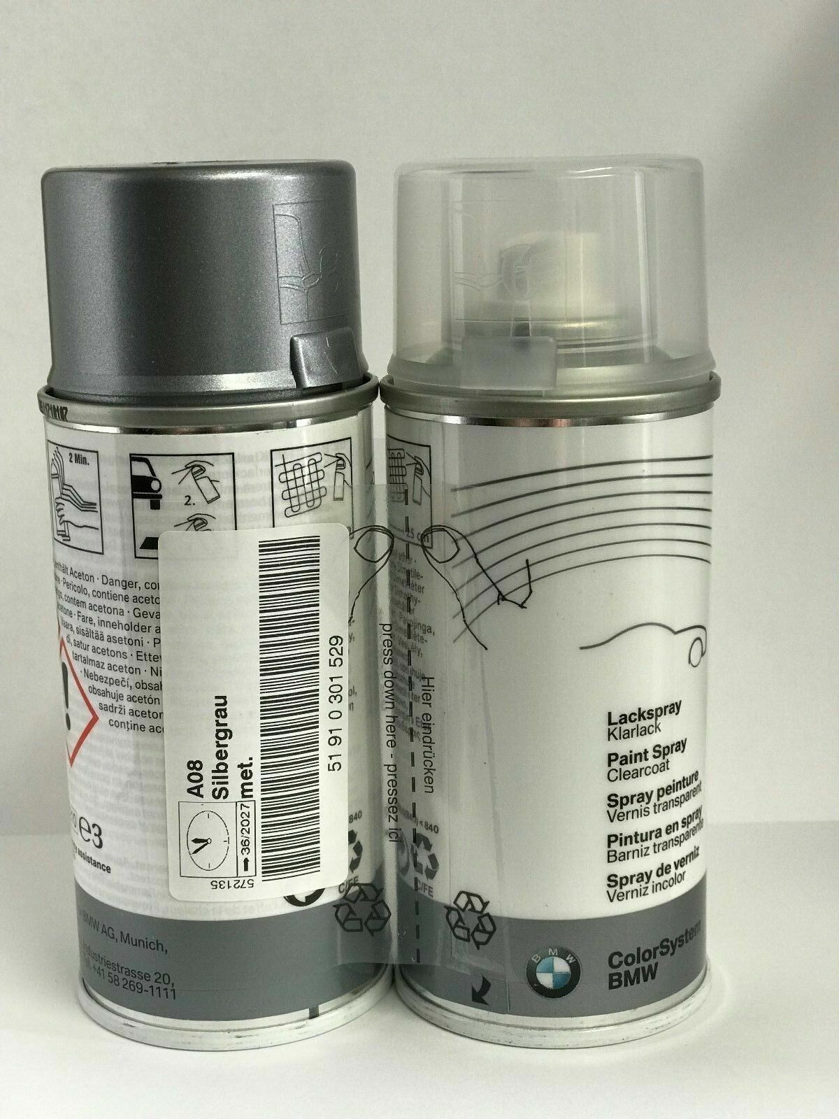 BMW Genuine Paint Spray Silver Grey Metallic Code A08 | eBay
