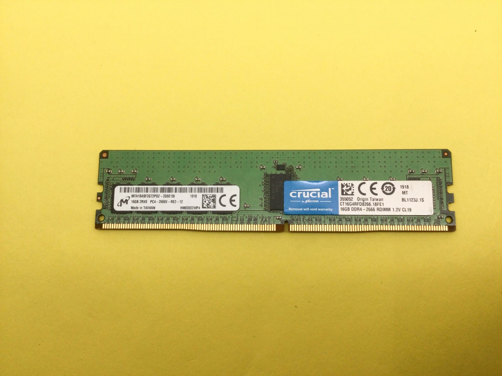 MTA18ASF2G72PDZ-2G6E1 MICRON 16GB (1X16GB) 2RX8 PC4-2666V DDR4 MEMORY ...