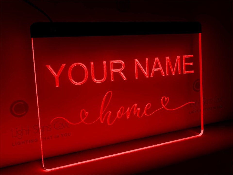 Personalized family name sign with light | RGB multi-color sign | eBay