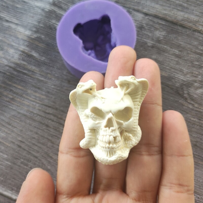 Horns/Wizard Skull Decoration Halloween Theme Silicone Mold Custom Mold ...