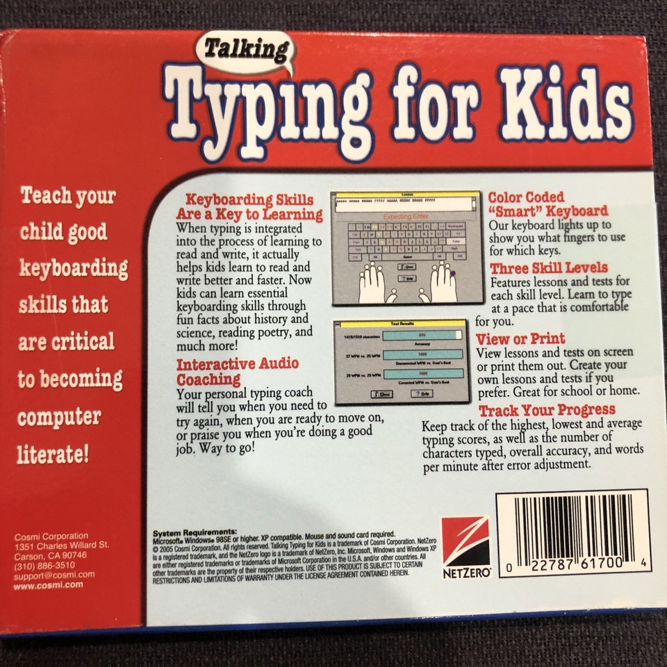 Talking Typing for Kids PC CD-ROM Learning Keyboarding Skill Software ...