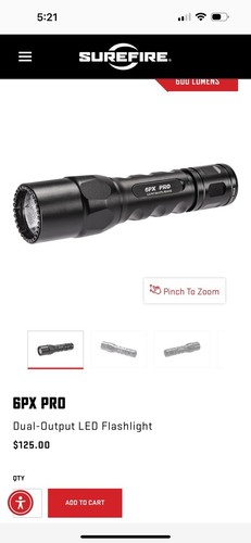 Surefire 6PX Tactical LED Flashlight 600 LUMEN Quality Flash Light ...