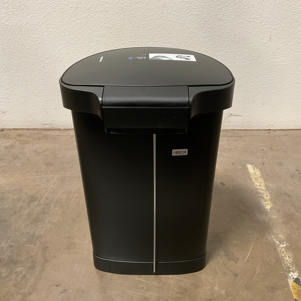 Simplehuman 45 L Semi-round Step Trash Can Matte Black Steel CW2099 | eBay