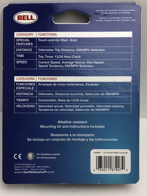 Bell Cyclocomputer (bell Cycling Computer) With Calorie Counter - 15 ...