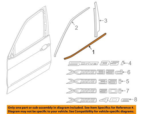 BMW OEM 14-18 X5 Front Door Exterior Trim-Belt Molding 51337465917 | eBay