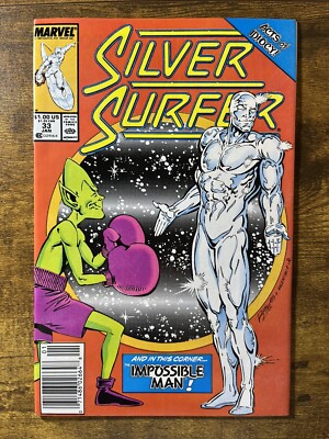 SILVER SURFER 33 NEWSSTAND VARIANT RON LIM COVER MARVEL COMICS 1990 | eBay