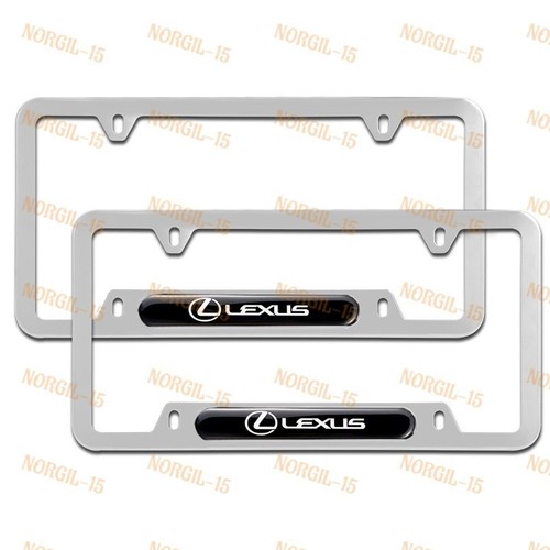 2PCS Stainless Steel License Plate Frame Black & Silver Brand New For ...