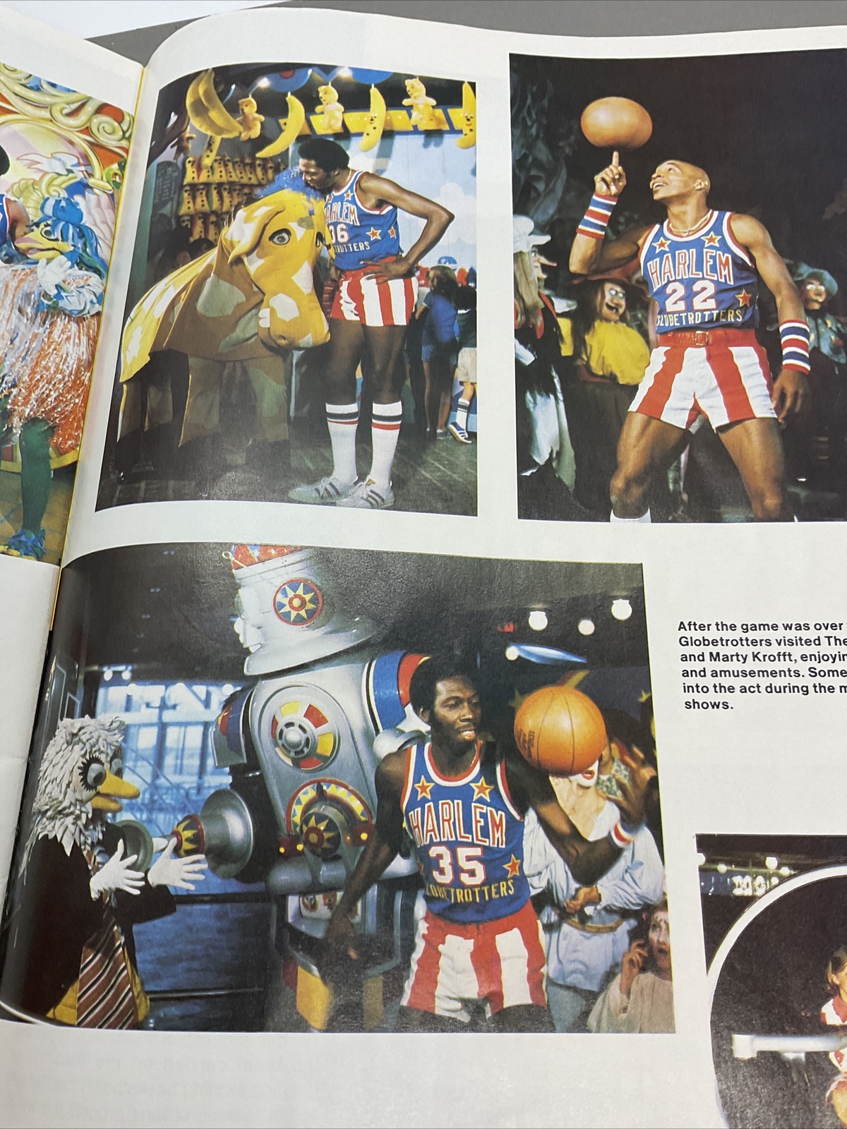 Vintage 1977 Harlem Globetrotters Program Poster HR Puffinstuff Donnie ...
