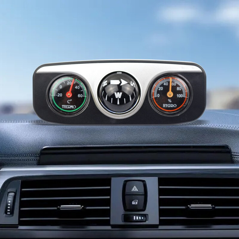 3 in1 Car Dashboard Thermometer Navigation Compass Ball for Boat Marine ...