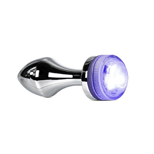 LED Light Up Butt Plug Toy Insert Stainless Steel Metal Jeweled Plated ...