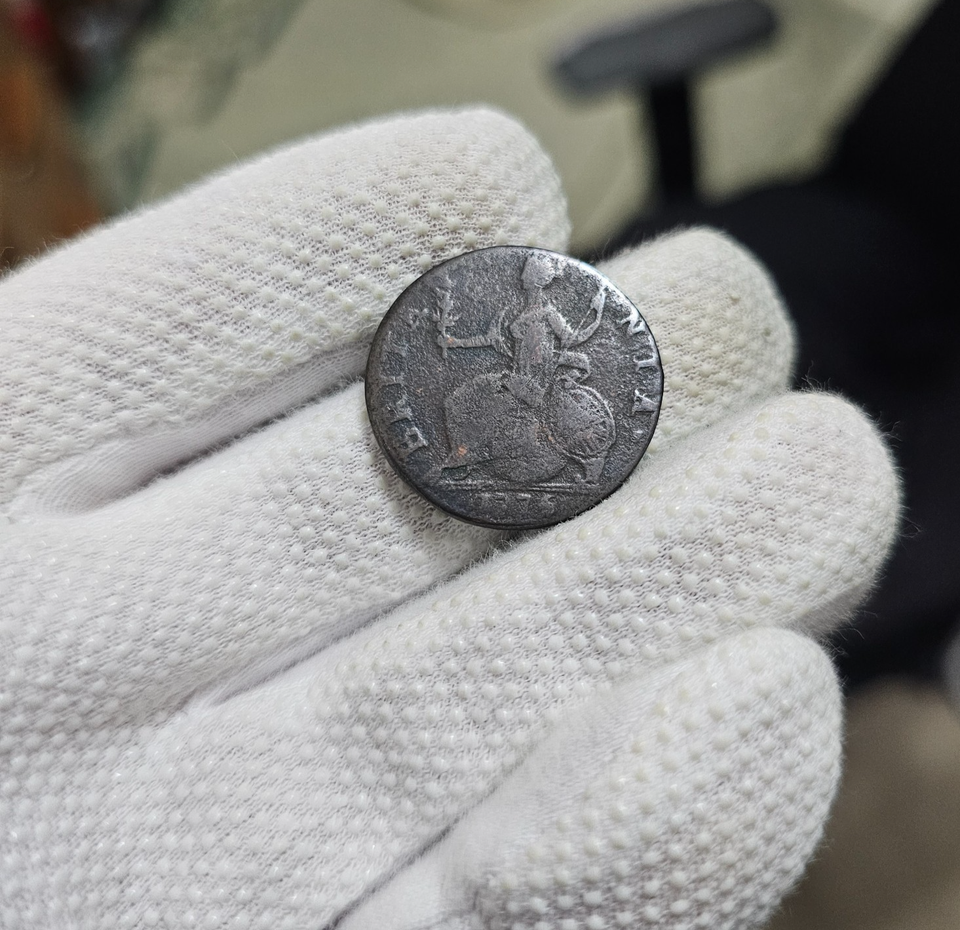 1775 Half Penny Used In Early America Revolutionary War Era Colonial ...