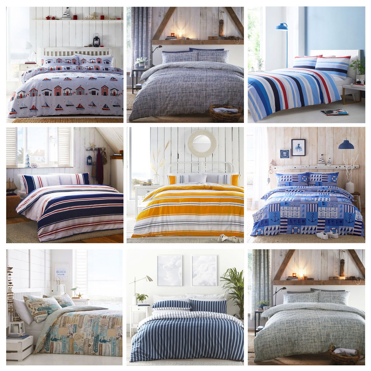 Beach Bedding Comforter Sets 3pcs Aesthetic Duvet Cover Set, Beach