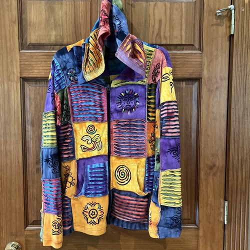 Rising International Jacket Womens Small Patchwork Hoodie Art To Wear ...