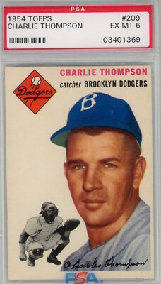 1954 Topps Charlie Thompson #209 - RC - Brooklyn Dodgers PSA 6 | eBay