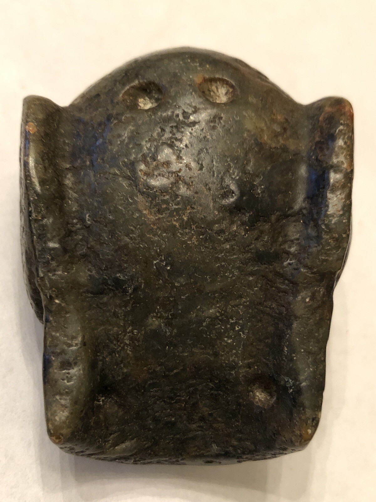 Old Chinese Hand Carved Stone "Wrathful Face" Pendant | eBay