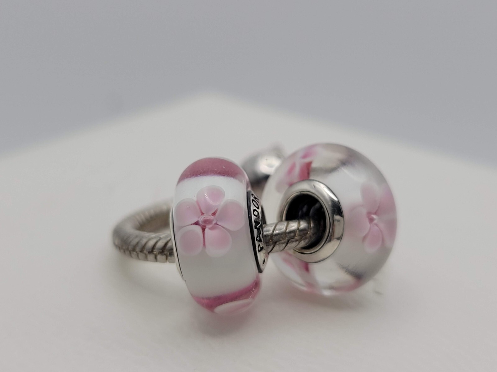 Authentic Pandora Cherry Blossom Flowers Murano Glass… - Gem