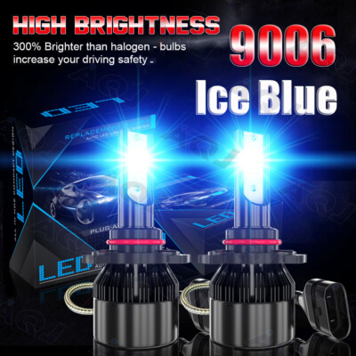 9006 HB4 LED Headlight Bulb Kit Low Beam ICE BLUE 8000K 120W 2500LM ...