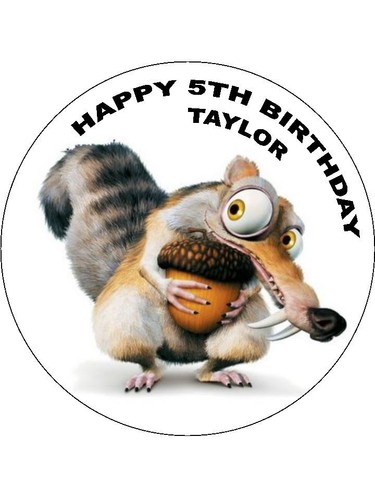 ICE AGE SCRAT 7.5 ROUND EDIBLE ICING BIRTHDAY CAKE TOPPER | eBay