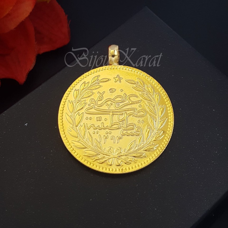 Resat Altin Tugra Gold Coin Chain 22 Carat Gold Plated Ottoman | eBay