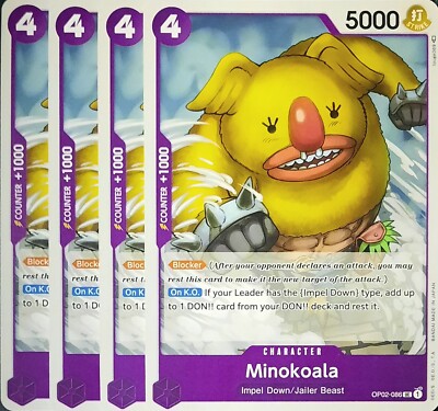 One Piece TCG - 4er Playset - OP02-086 Minokoala UC/EN/NM | eBay.de