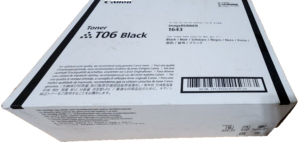 GENUINE CANON T06 Toner Cartridge 3526C001AA Black 1643i / 1643iF ...