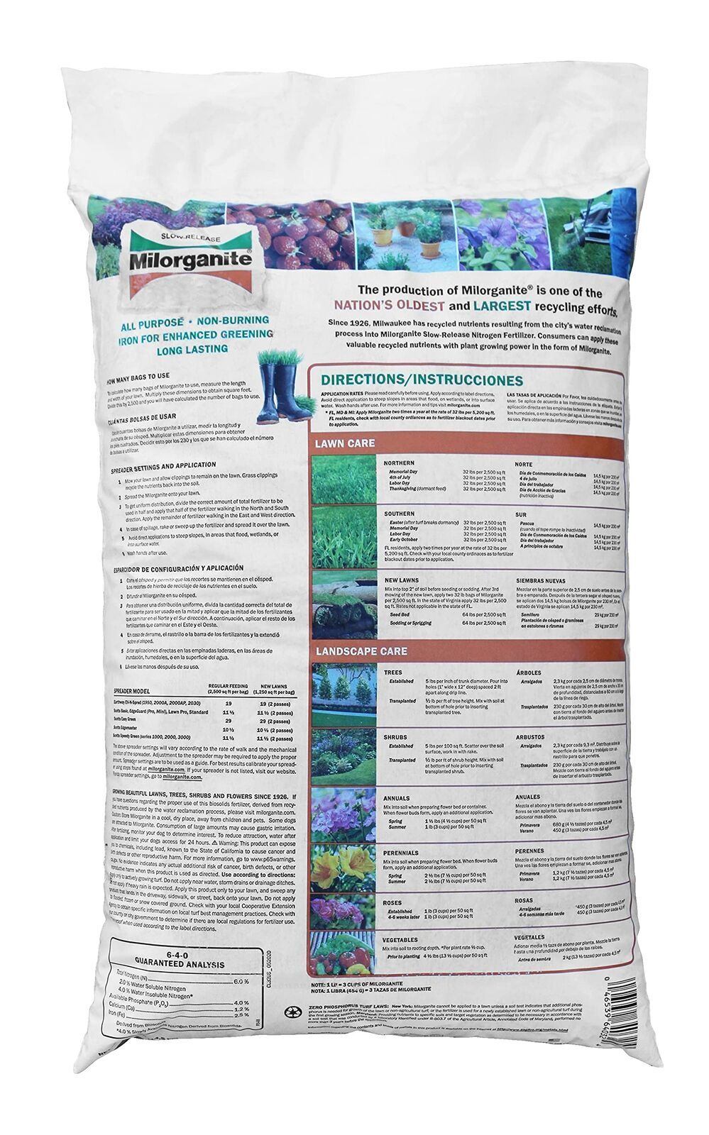Milorganite Slow Release Nitrogen Lawn Fertilizer 6-4-0, 32 Pounds ...
