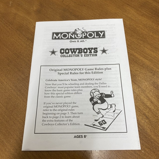 2006 NFL Dallas Cowboys Monopoly Collectors Edition Factory for sale ...