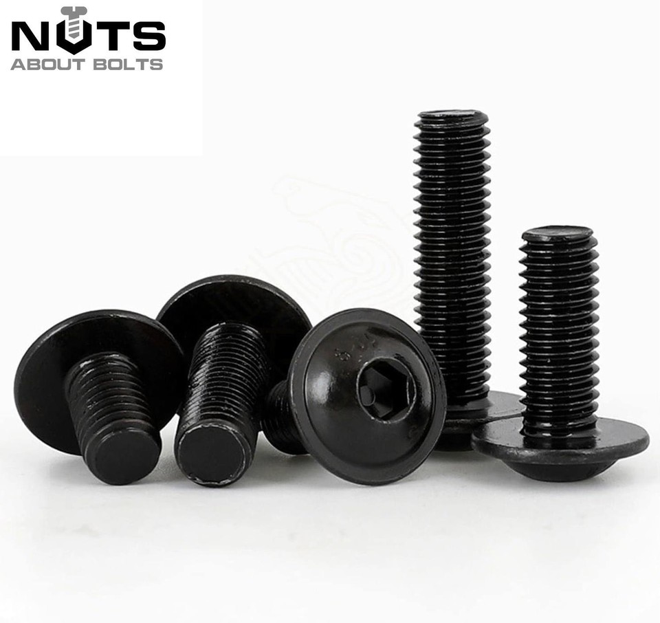 M3 M4 M5 M6 M8 FLANGED BUTTON DOME HEAD SOCKET SCREWS ALLEN BOLTS HIGH ...