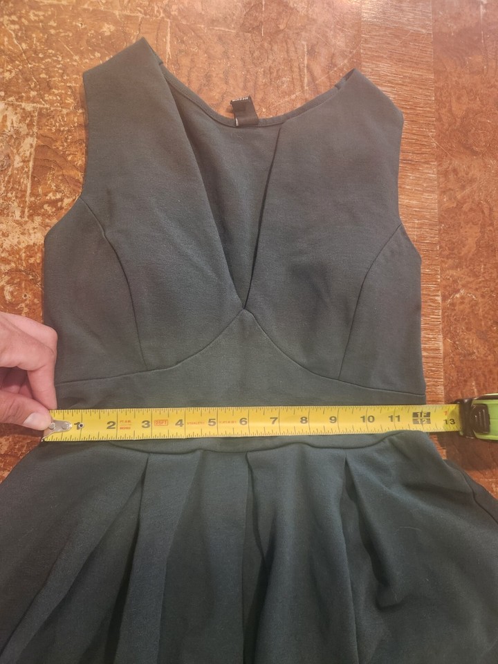 Windsor Mini Dress Green Solid Sleeveless V Neck 24 inch waist #S112 | eBay