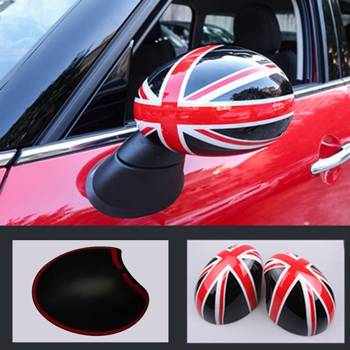 2 x Union Jack UK Flag Mirror Covers for MINI Cooper R55 R56 R57 Black ...