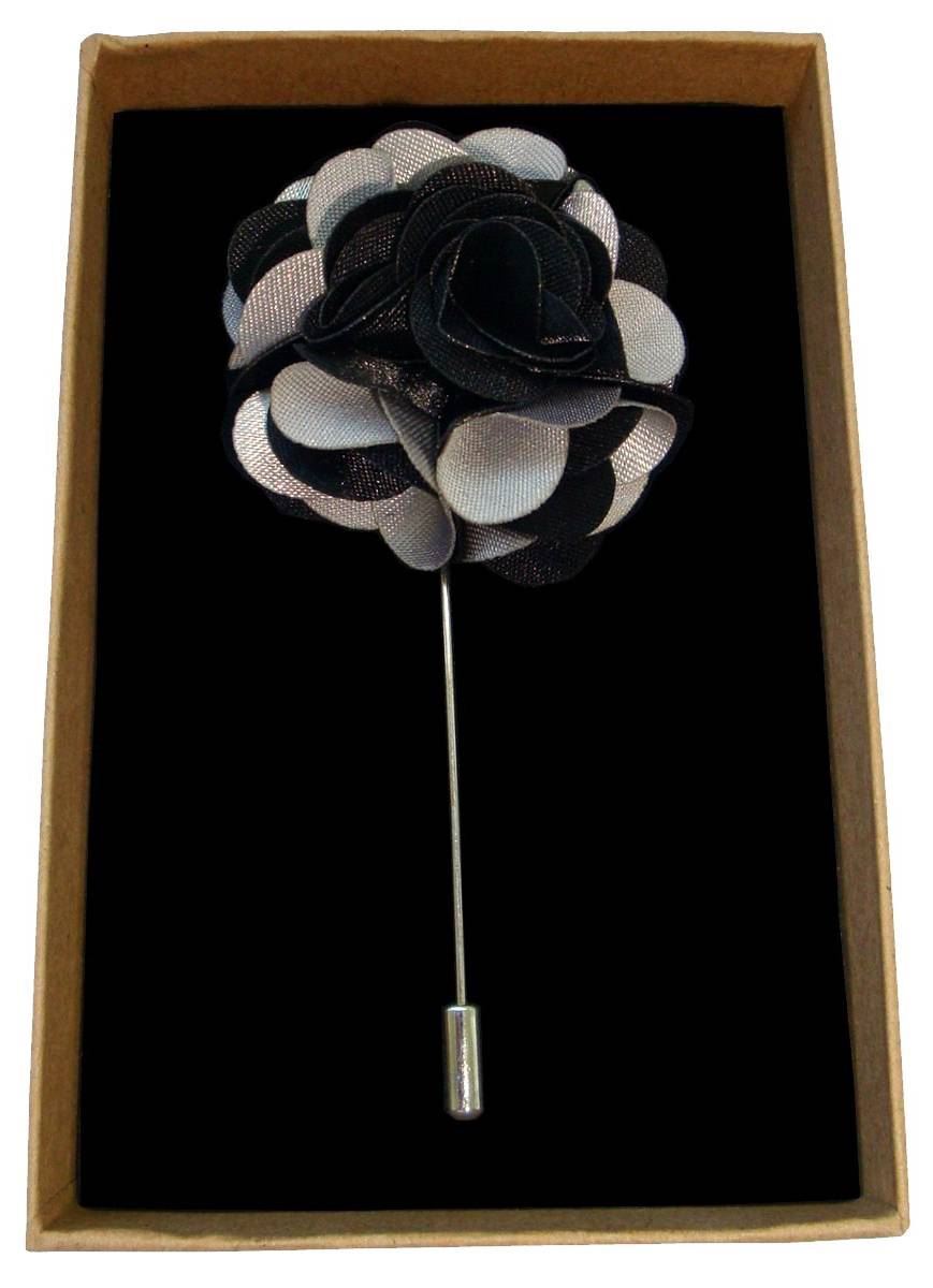 Bassin and Brown Mens Floral Jacket Lapel Pin - Black/Light Grey | eBay