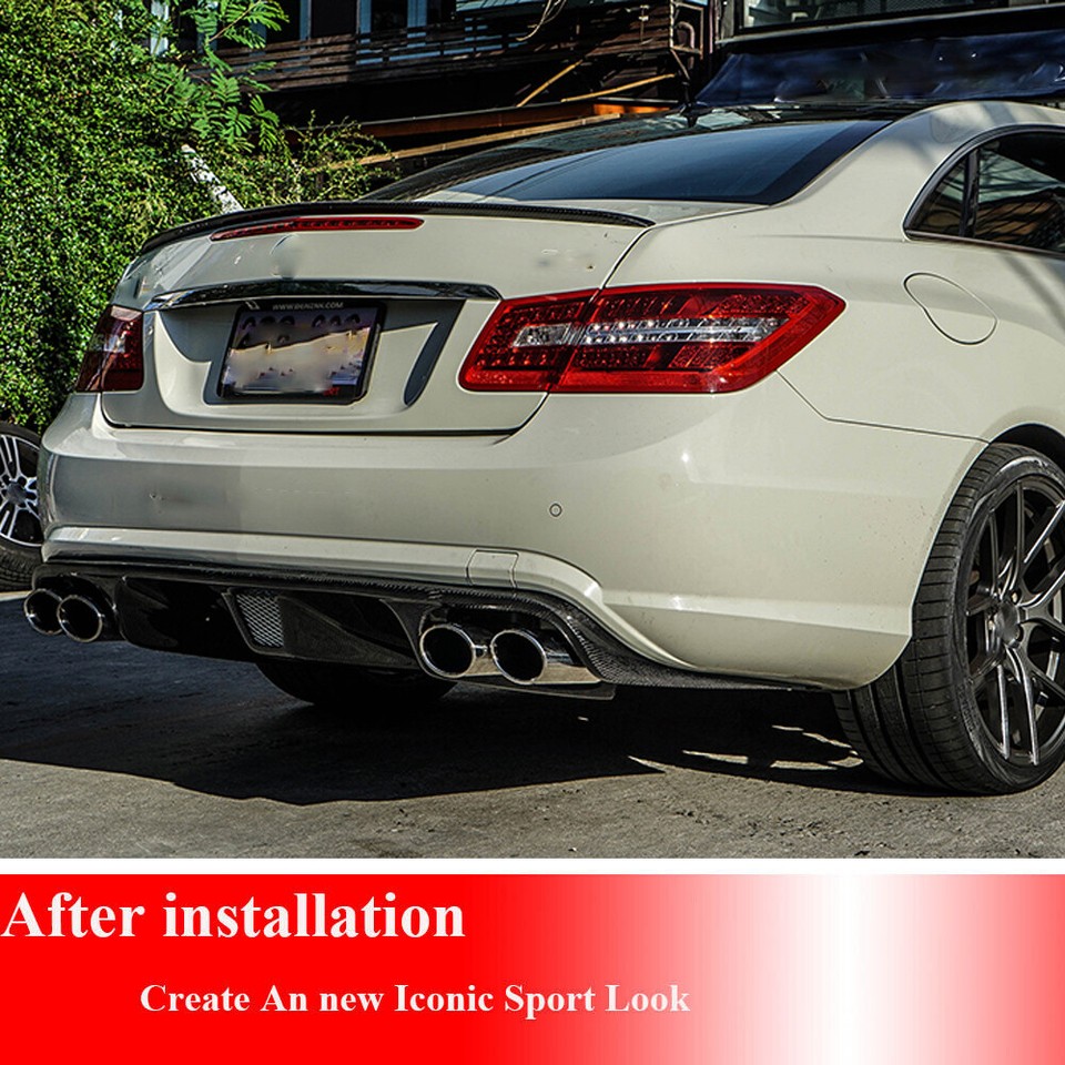 REAL CARBON Rear Bumper Diffuser Lip for Benz E-Class W207 E350 10-13 ...