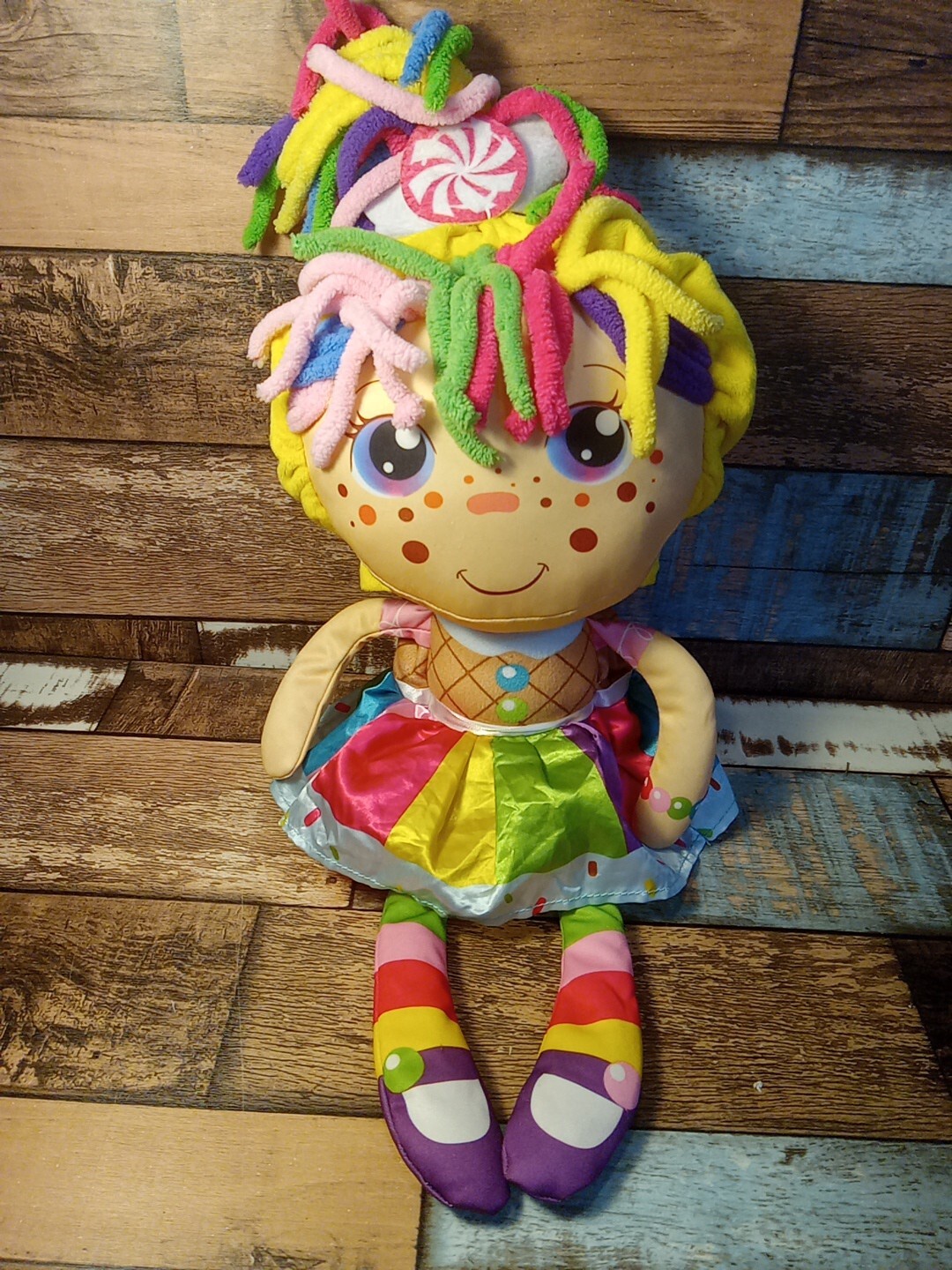 Flip Zee Girls Zandy Candy Sweet Doll 2-in-1 Baby To Big Girl Plush Toy ...