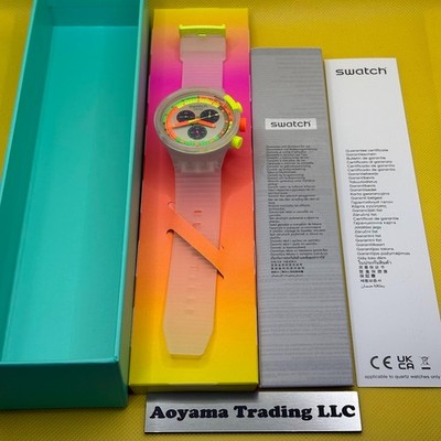 SWATCH NEON JELLY SB02K100 Wristwatch Oversize Retro Watch White from ...