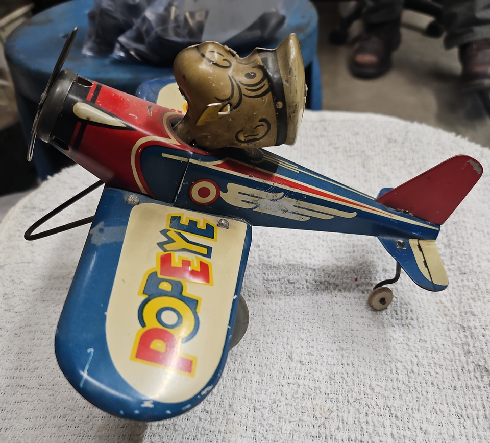 Popeye The Pilot Wind Up Tin Toy | eBay